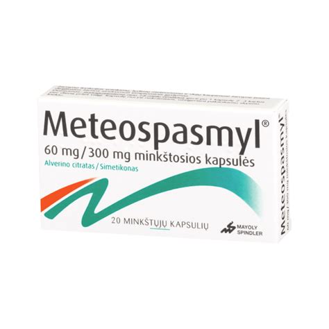 Meteospasmyl 60 mg 300 mg minkštosios kapsulės N20