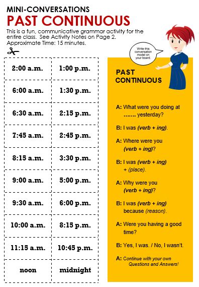 Past Continuous All Things Grammar