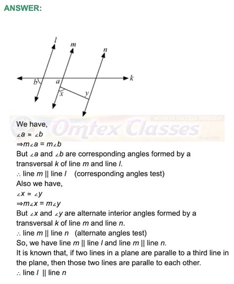 education practice set 2 2 chapter 2 parallel lines mathematics part ii solutions for class