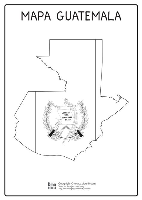 Mapa De Guatemala Con Bandera DibuHit