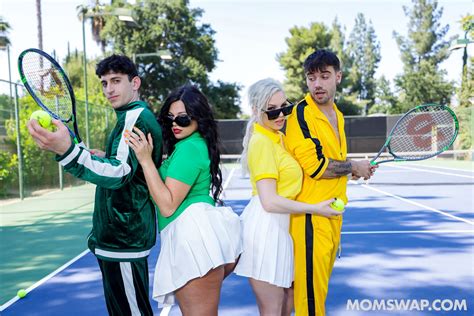 Mona Azar And Kenzie Taylor Serving Balls Mom Swap
