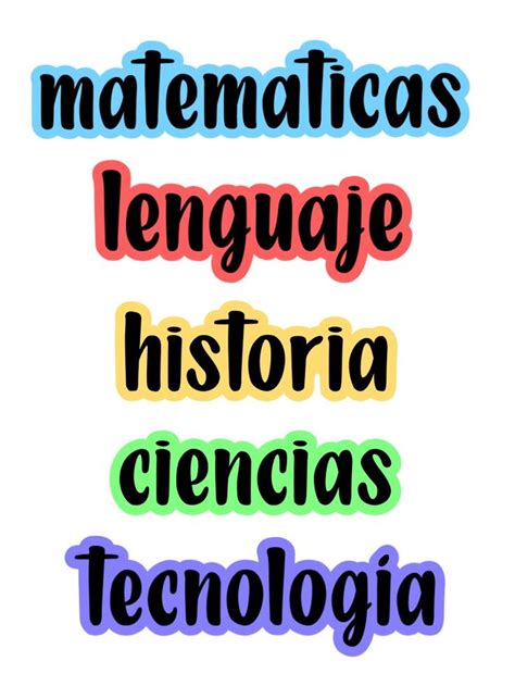 Letras Para Tus Materias Caratulas Para Secundaria Plantillas De