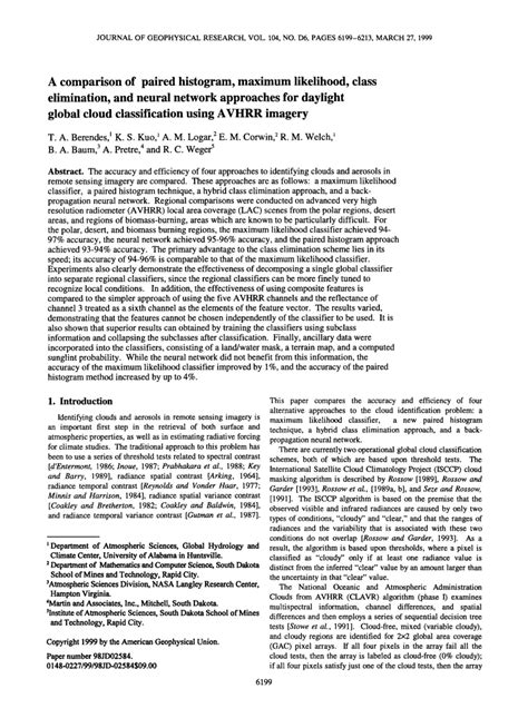 pdf a comparison of paired histogram maximum likelihood class elimination and neural