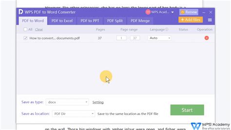 how to convert pdf files into documents wps academy free office courses