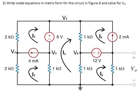 solved write nodal equations in matrix form for the circuit