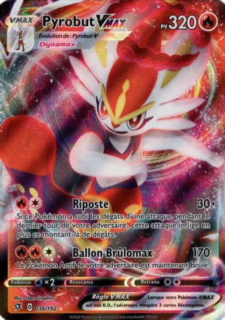 CARTE POKÉMON PYROBUT Vmax 019 072 EB4 5 Destinées Radieuses FR EUR