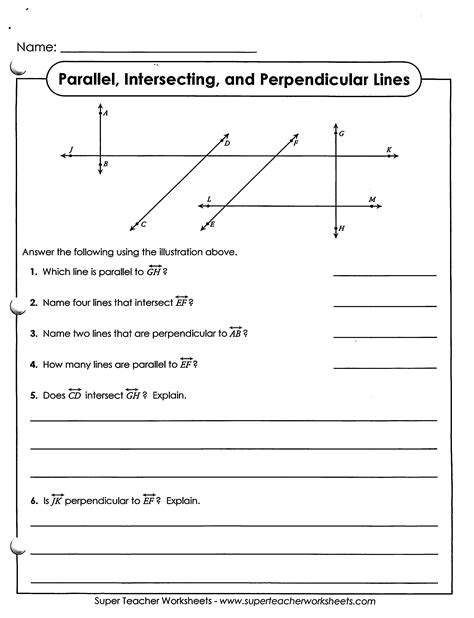 Parallel And Perpendicular Lines Worksheets Algebra