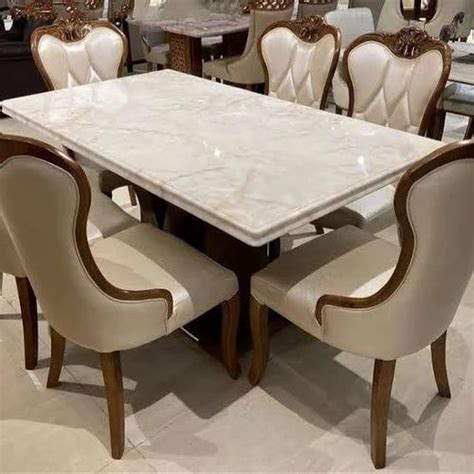 Rectangular Italian Marble Dining Table 6 Seater At Rs 120000 Set In