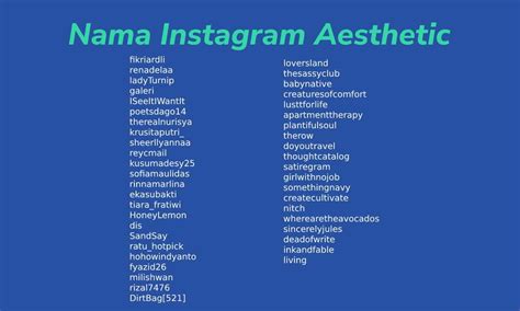 Contoh Nama Ig Aesthetic