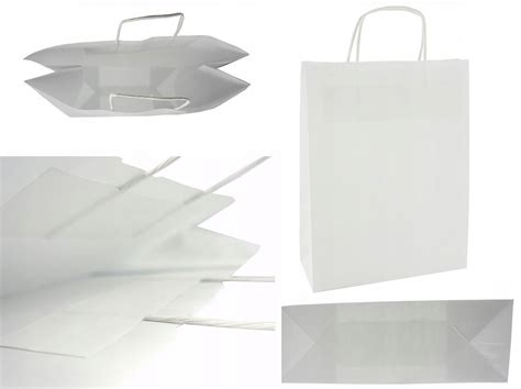 Torebki białe 24x10x36cm TORBA a4 torby papierowe 7131856408