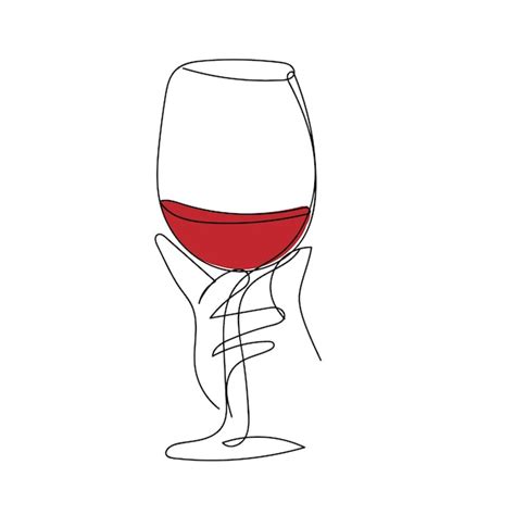 Premium Vector Red Wine Glasses Vector One Line Continuous Drawing