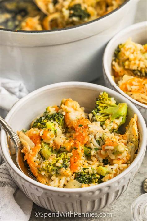Quick Easy Chicken Broccoli Rice Casserole Sour Cream Winchester Oneigne