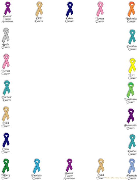 Cancer Ribbon Border Clip Art