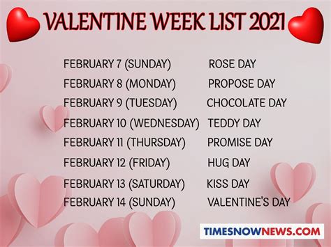 Valentine Week List 2024 Dates Full List 7th 14th February 54 OFF