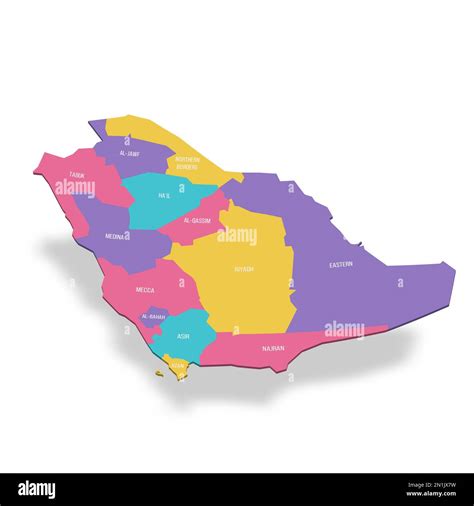 Arabia Saudita Mapa político de las divisiones administrativas