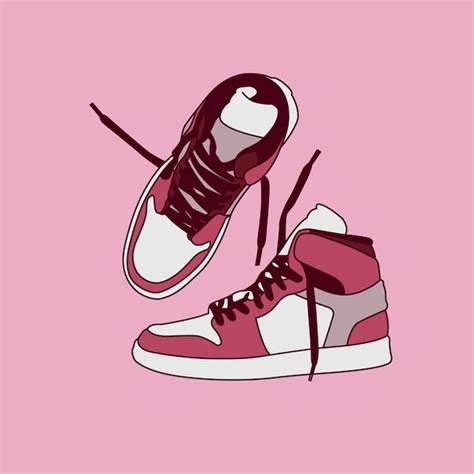 Premium Vector Pair Of Red Sneaker Shoes Vector Illustration