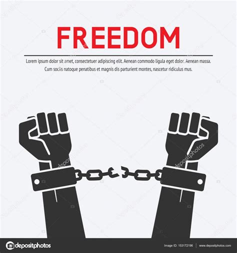 Manos Rotas Cadenas Concepto De Libertad Vector De Stock Por Natbasil