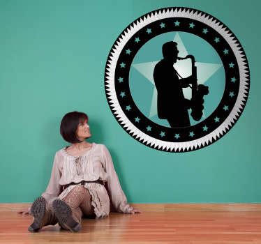 Autocollant Mural Saxophoniste Tenstickers