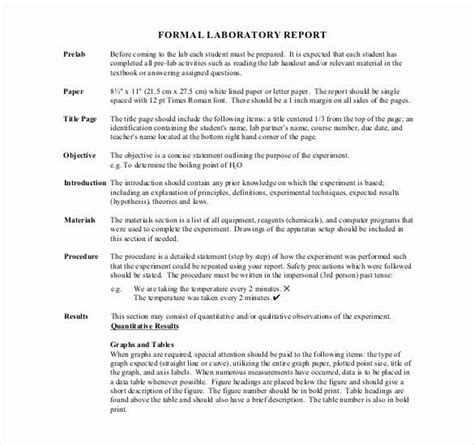 Formal Lab Report Template Fresh 15 Laboratory Report Templates Free