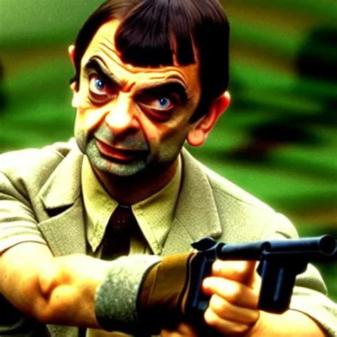 Mr Bean As Rambo Movie Still Cinematic Lighting Stable Diffusion