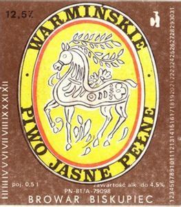 Etiqueta De Bebida Warminskie Browar Biskupiec Polonia Col PL BEER