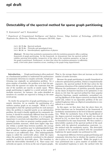 pdf detectability of the spectral method for sparse graph partitioning