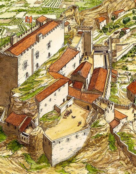 Map of the Château des Baux de Provence as it once was courtesy of