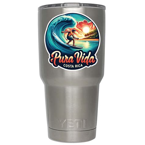 Pura Vida Costa Rica Surfing Sticker Embrace The Surf Culture