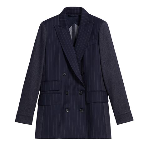 MaxMara麦丝玛拉 女士西服包税MaxMara 麦丝玛拉 22年秋冬新款 FESTOSO系列 女士海军蓝色棉质羊毛直通西装外套