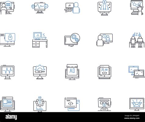 Artificial Intelligence Line Icons Collection Automation Robotics