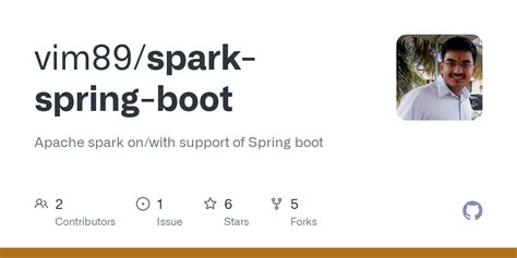 github vim89 spark spring boot apache spark on with support of spring boot