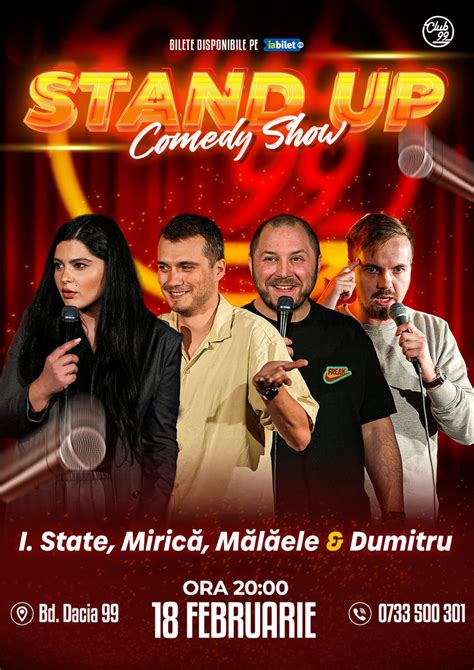 Bilete Stand Up Comedy cu Ioana State Sergiu Mirică Bogdan Mălăele si