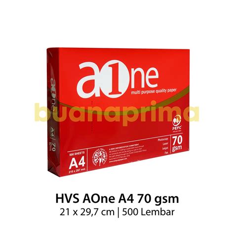 Jual Kertas HVS AOne A4 70 Gsm 500 Lembar Print Paper A1 Fotocopy