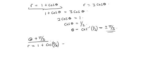 solved find all intersections of the pairs of curves r 1 cosθ r 3 cosθ