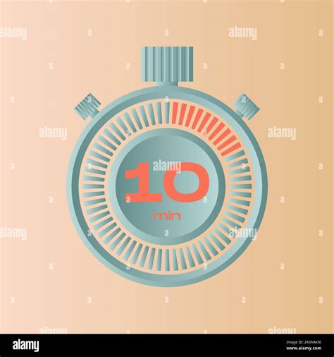 Stopwatch 10 Minutes Timer Clock Icon Vector Illustration Vector