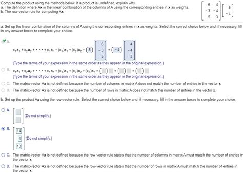 Solved Compute The Product Using The Methods Below If A Chegg