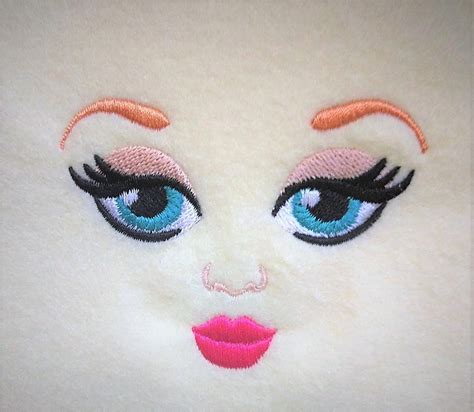 Doll Face Doll Eyes 3 Types Machine Embroidery Designs Etsy