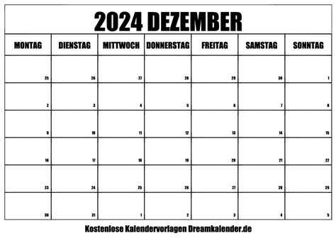 Kalender Dezember 2024