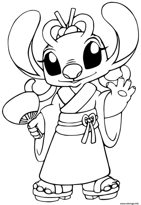 Coloriage Angel Stitch Au Spa Pour Se Reposer Dessin Stitch Imprimer