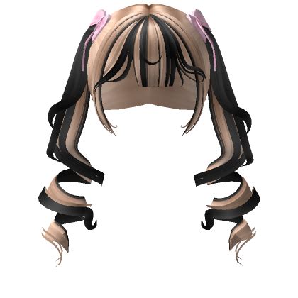 Long Swirly Pigtails With Bows In Blonde Black Roblox Item Rolimon S