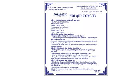 mẫu nội quy công ty PHAM DO LAW