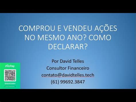 COMPREI E VENDI AÇÕES NO MESMO ANO COMO DECLARAR YouTube