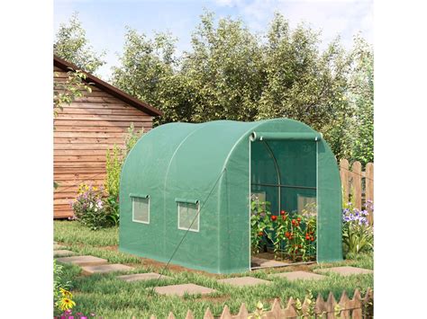 Serre de jardin tunnel 6 m² 3L x 2l x 1 9H m acier galvanisé renforcé