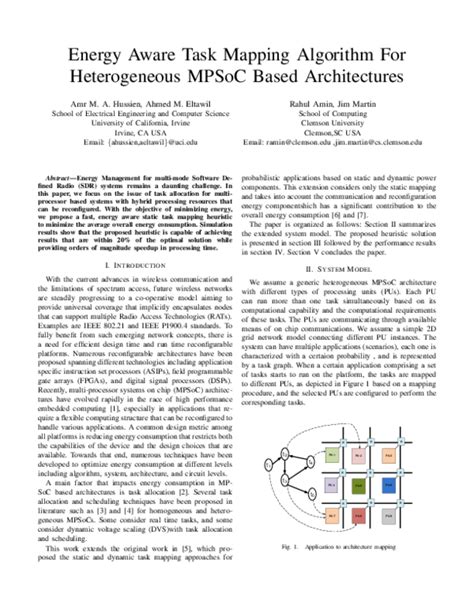 pdf energy aware task mapping algorithm for heterogeneous mpsoc based architectures rahul