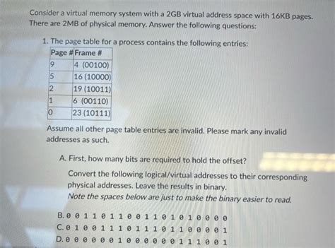 Solved Consider A Virtual Memory System With A Gb Virtual Chegg