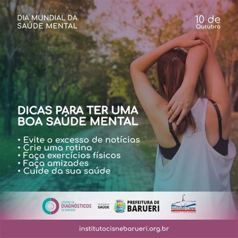 Dicas para ter uma boa saúde mental Instituto Cisne Barueri