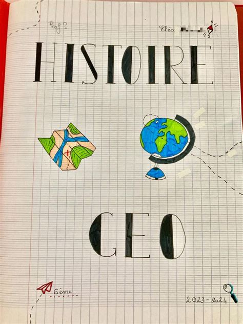 Page de garde histoire géo Page de garde Pages de garde cahiers