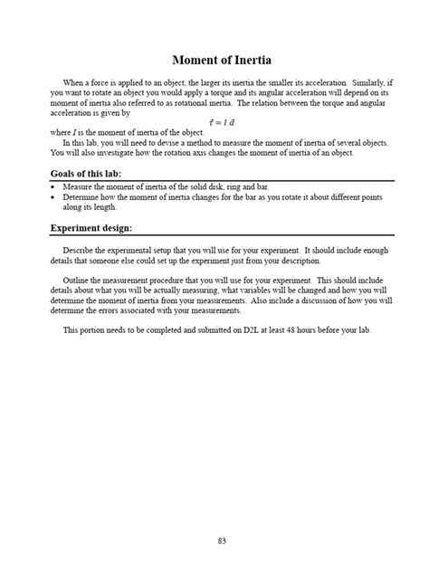 10 moment of inertia pdf rotation around a fixed axis force