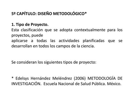 Ppt Cap Tulo Dise O Metodol Gico Tipo De Proyecto