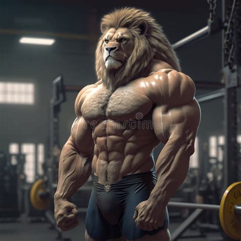 Bodybuilder Lion Stock Illustrations Bodybuilder Lion Stock